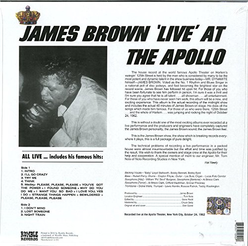 Brown James Lp Live At The Apollo Theatre 1962 Vinyl Coloured